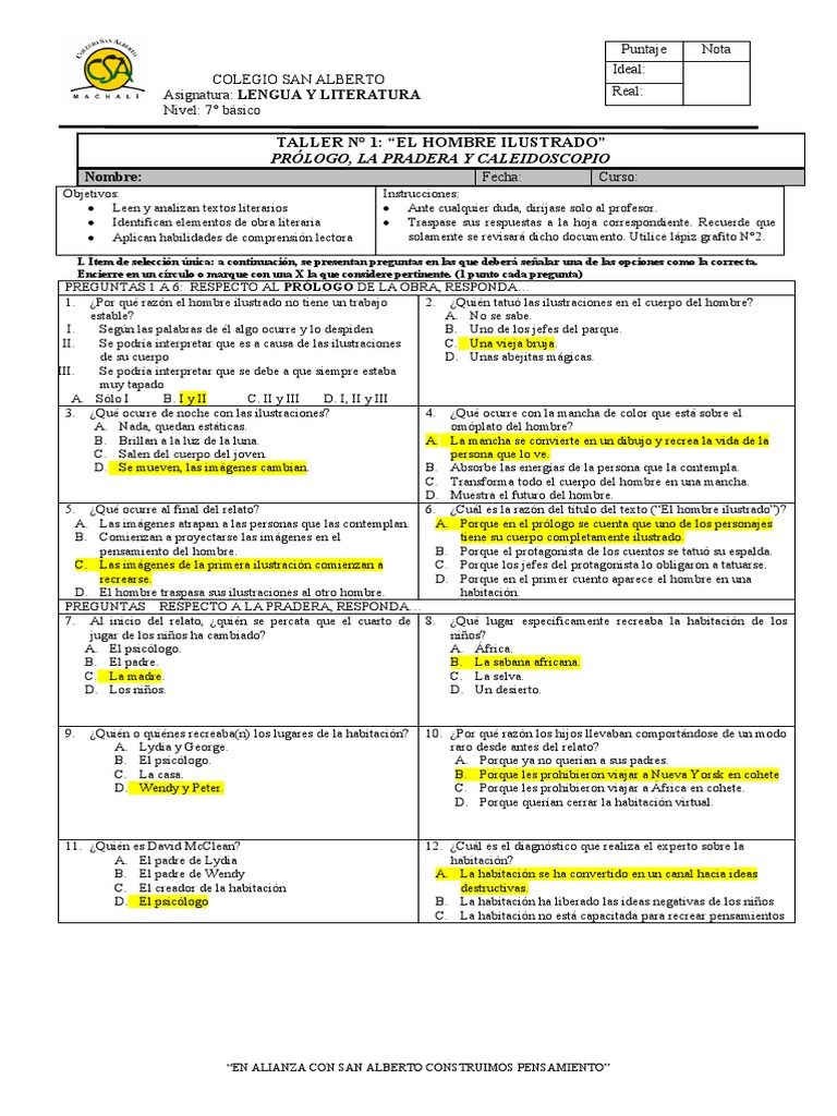 Control Ilustrado 1 - RESPUESTAS | PDF