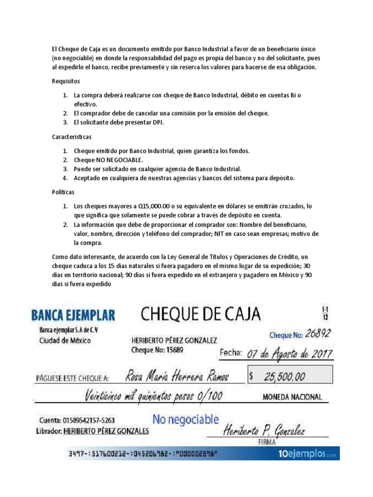 Cheuqe de Caja | PDF