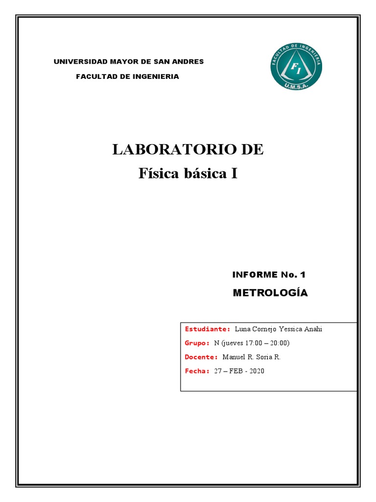 Umsa Ing Lab Fis100 Caratula | PDF