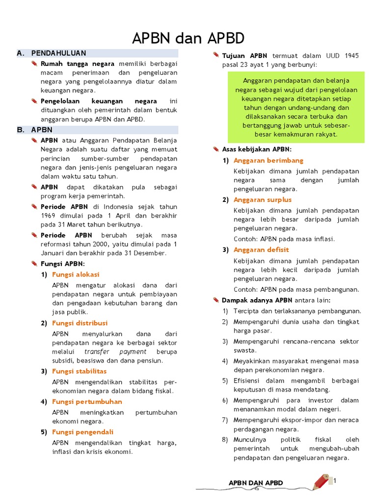 APBN dan APBD: Fungsi dan Penyusunan | PDF