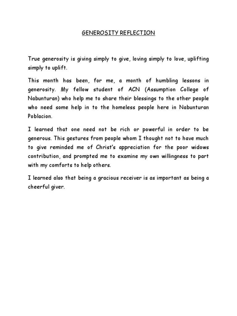 True Generosity Is Giving Simply To Give | PDF