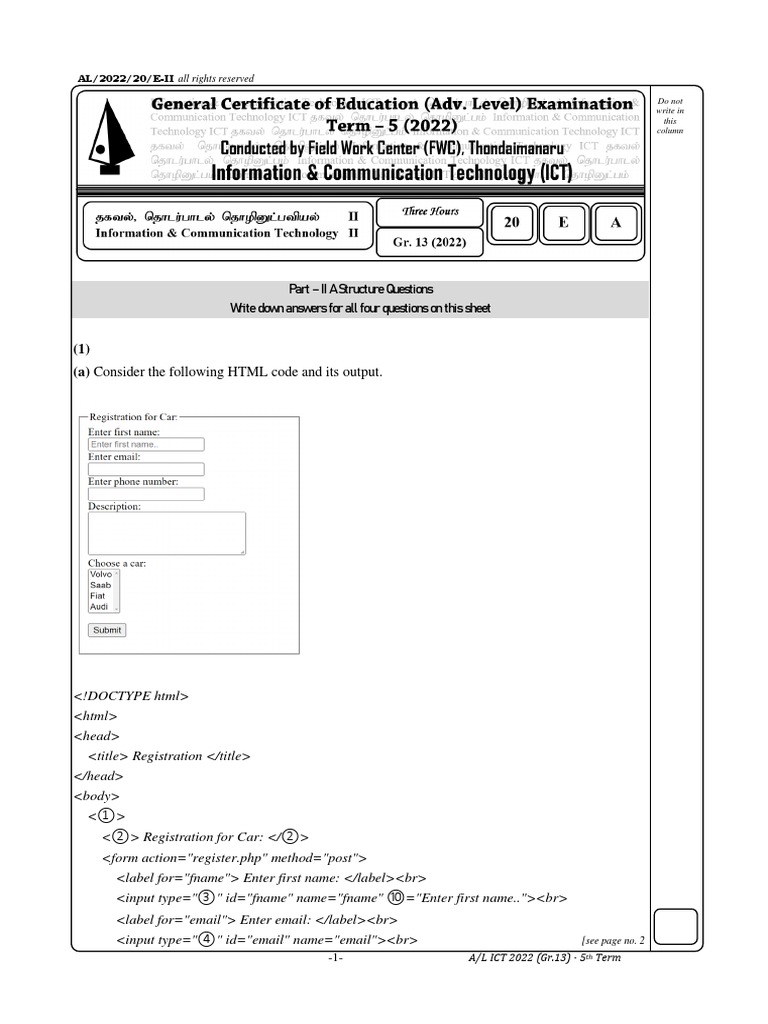 Understanding Html Forms And Python Programming Concepts Pdf Computer Network Ip Address 8202