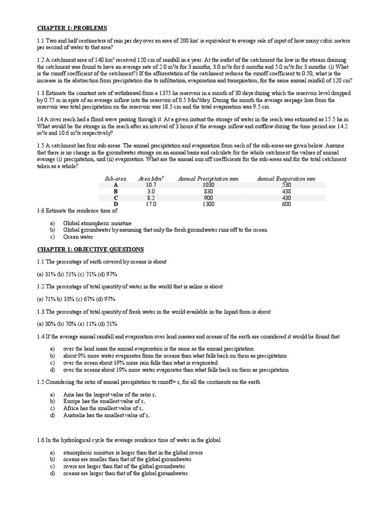 Chapter 1 | PDF | Drainage Basin | Discharge (Hydrology)