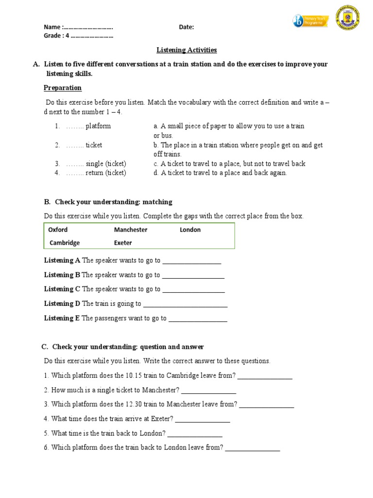 Listening Grade 4 | PDF | Learning