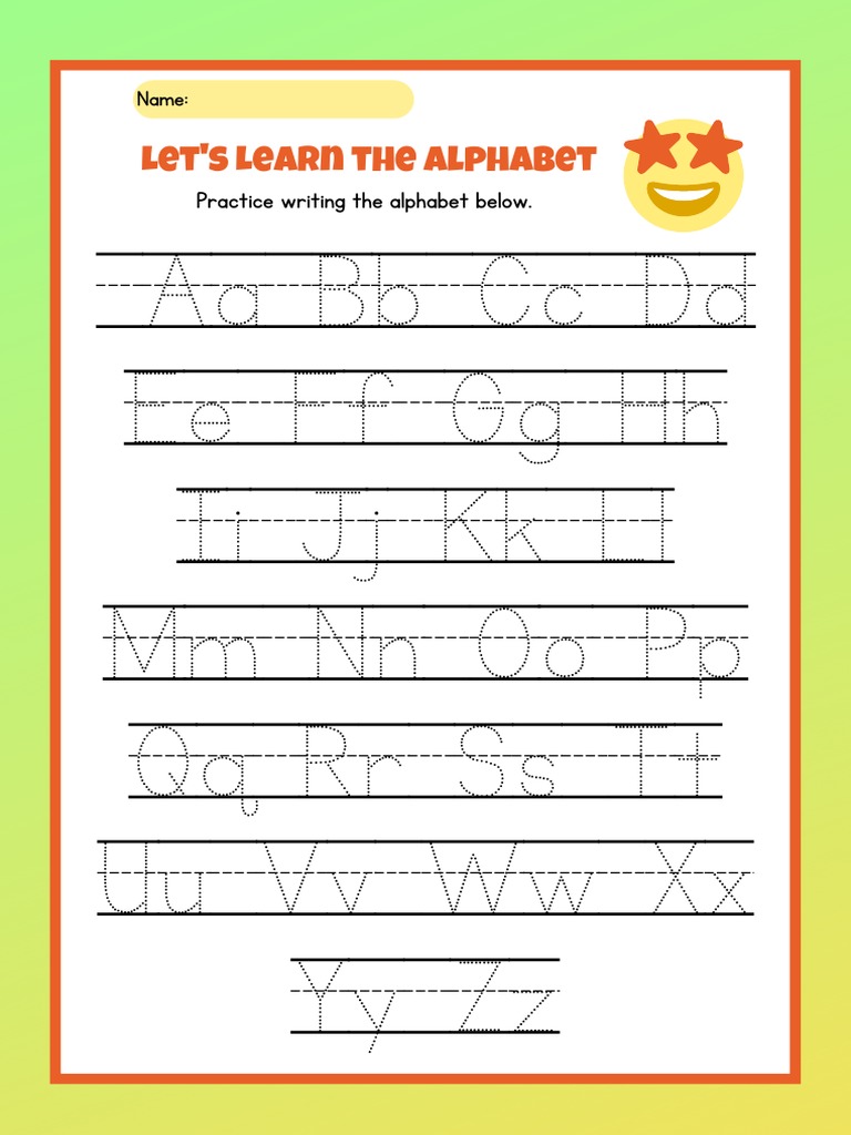 Emoji Alhabet Writing Practice | PDF