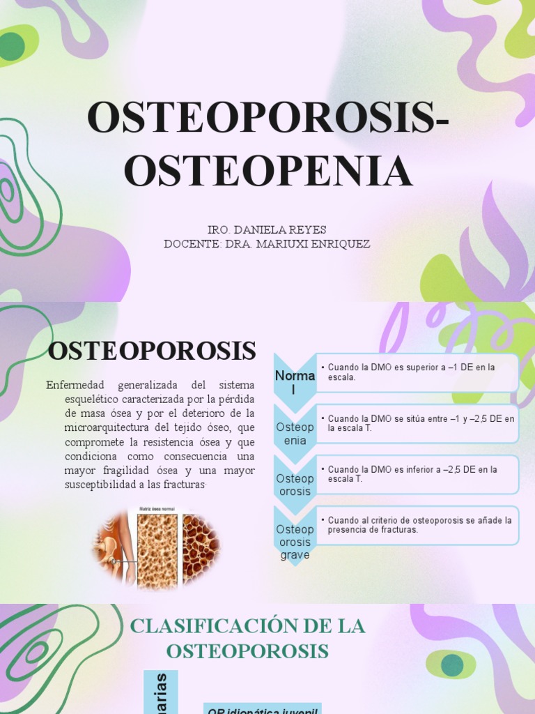 Osteoporosis y Osteopenia: Diagnóstico y Tratamiento | PDF ...