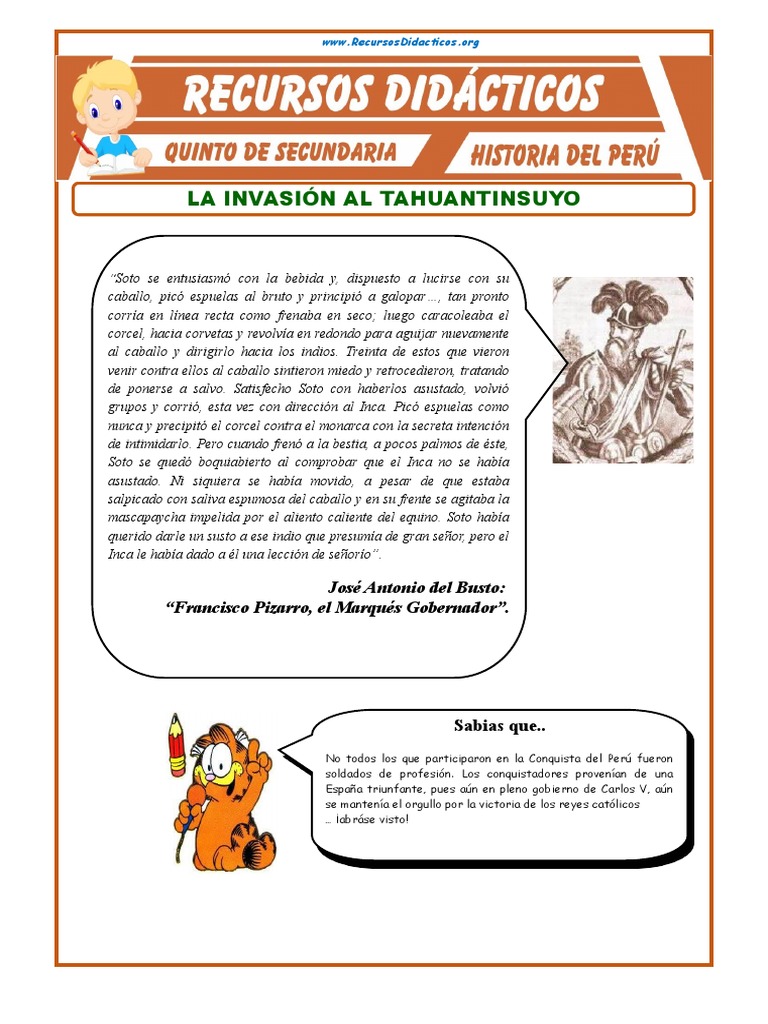 La Conquista Del Tahuantinsuyo para Quinto Grado de Secundaria | PDF ... La Conquista Del Tahuantinsuyo para Quinto Grado de Secundaria | PDF ...