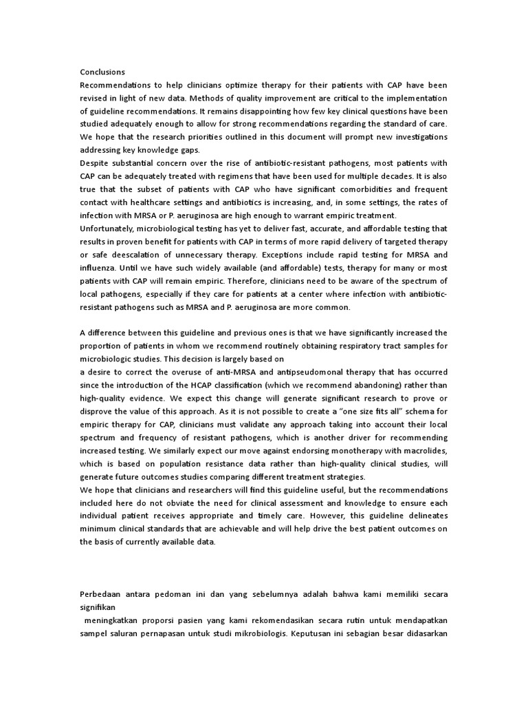 CAP Treatment Guidelines Update | PDF | Epidemiology | Causes Of Death