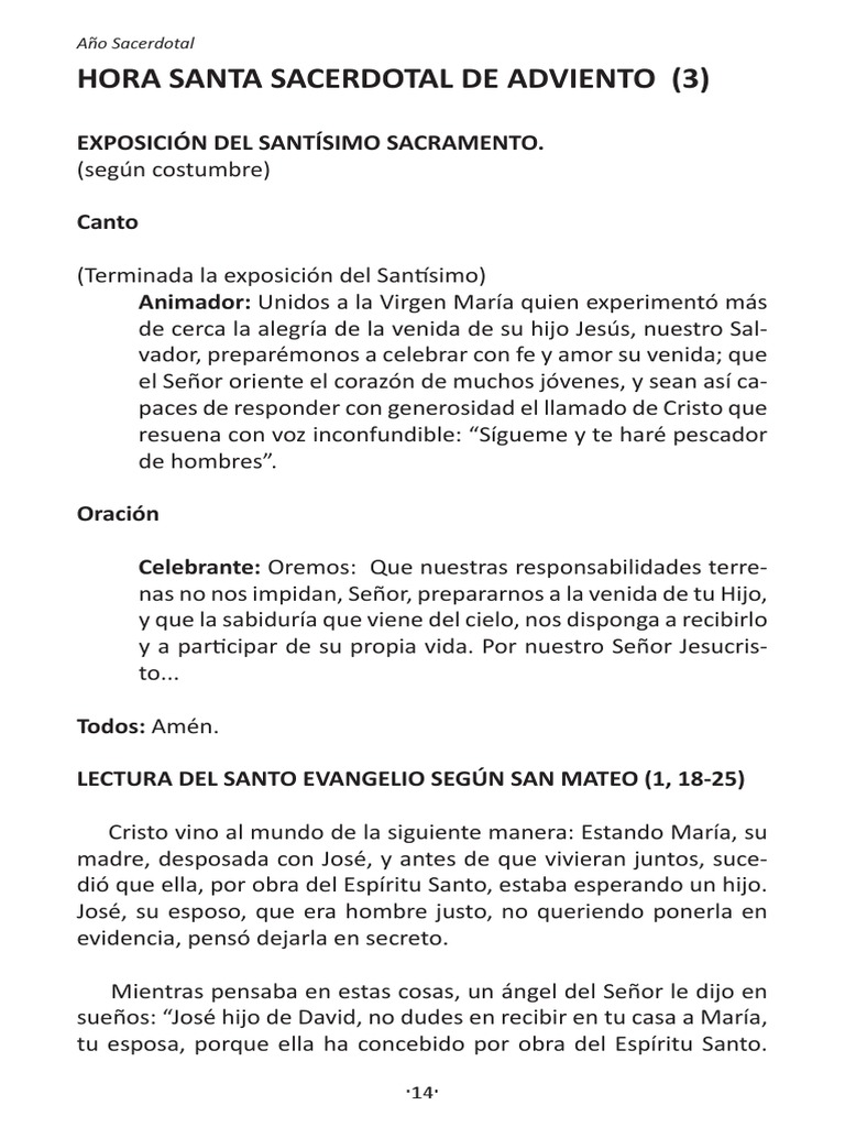 Hora Santa Sacerdotal de Adviento 3 | PDF | María, madre de Jesús | Jesús