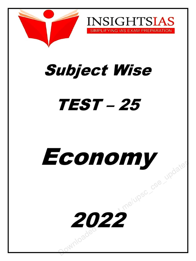 Subject Wise: TEST - 25 | PDF | Special Drawing Rights | Inflation
