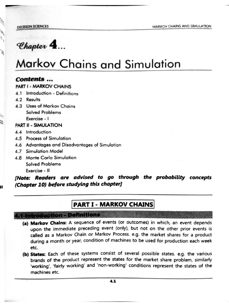 Markov Chains and Simulation | PDF