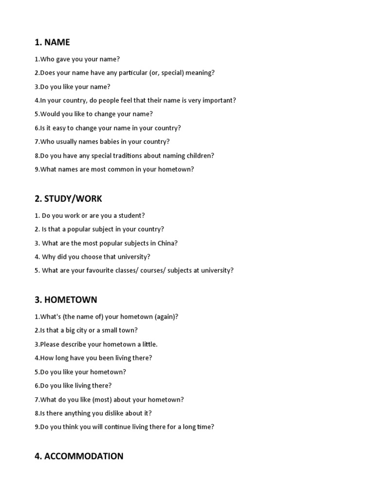 Speaking Part 1 Common Topics | PDF | Weather