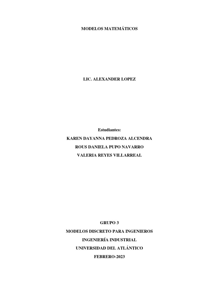 Modelos Matemáticos y su Aplicación | PDF | Teoría del modelo | Matemáticas