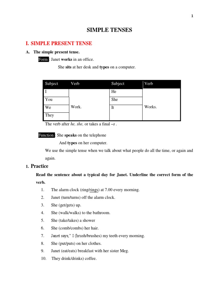 Simple Tenses | Download Free PDF | Language Mechanics | Grammar