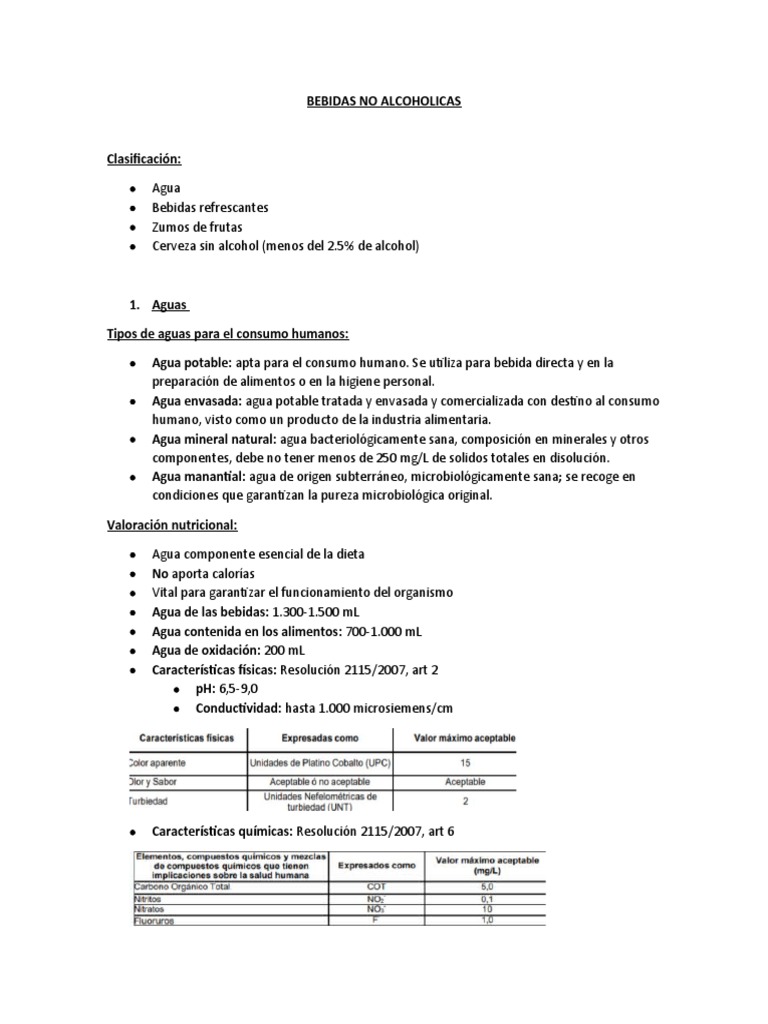Bebidas No Alcoholicas | PDF | Bebida | Agua