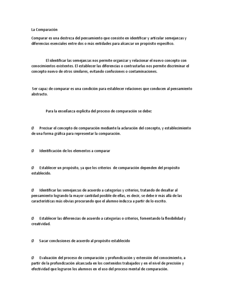 La Comparación | PDF