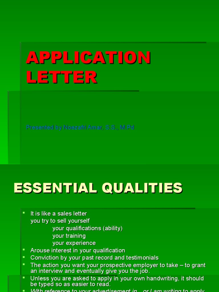 Application Letter | PDF