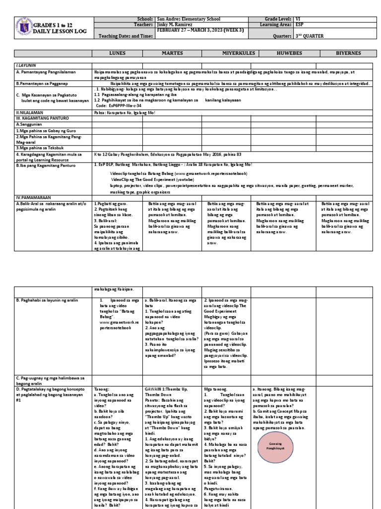 DLL - Esp 6 - Q3 - W3 | PDF