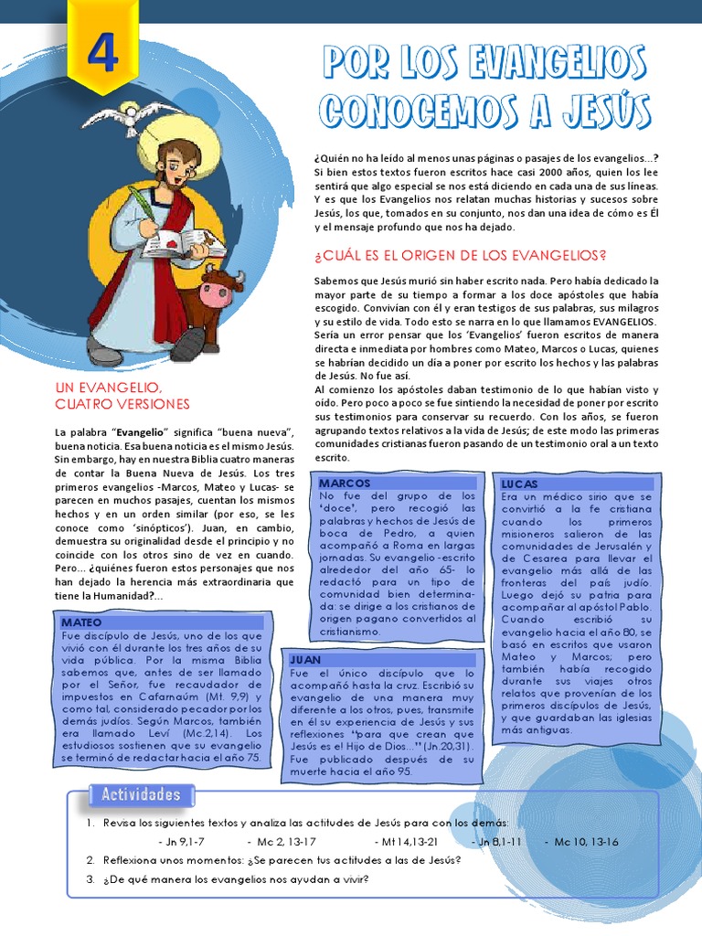 Ficha 4 Religion | PDF | Jesús | Evangelios