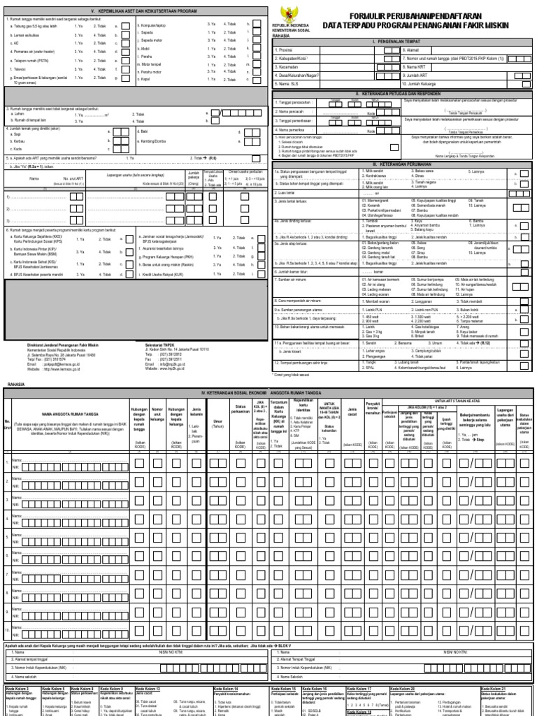 Instrumen Pemutakhiran Data Terpadu PPFM | PDF