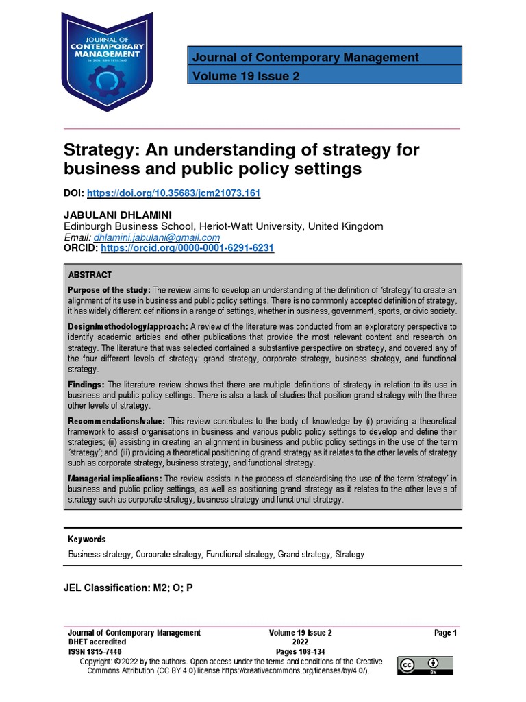Strategy An Understanding of Strategy For Business | PDF | Strategic ...