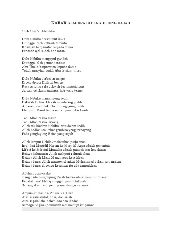 Teks Puisi Isra' Mi'raj | PDF