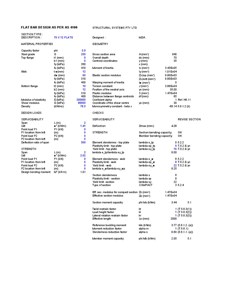 FLAT BAR Design | PDF | Solid Mechanics | Mechanics