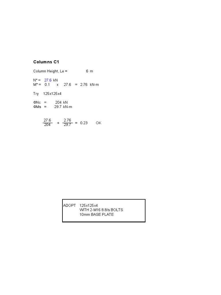 SHS Column Design | PDF