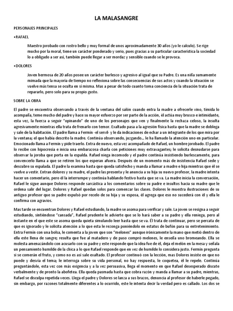 La Malasangre | PDF | Amor