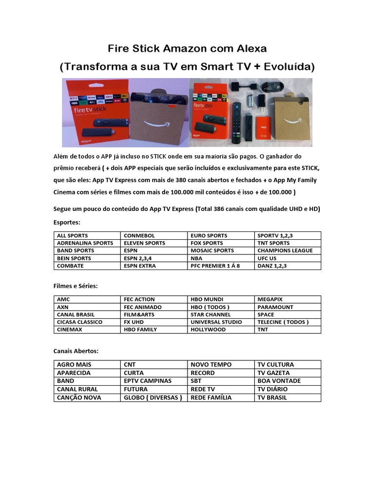 Fire Stick Amazon Com Alexa PDF para Divulgação 1 | PDF | Aplicativo ...