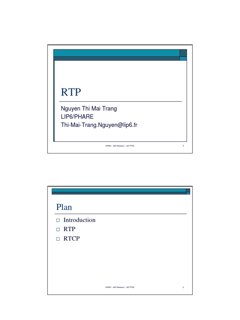 RTP overview | PDF | Port (Computer Networking) | Internet Protocols