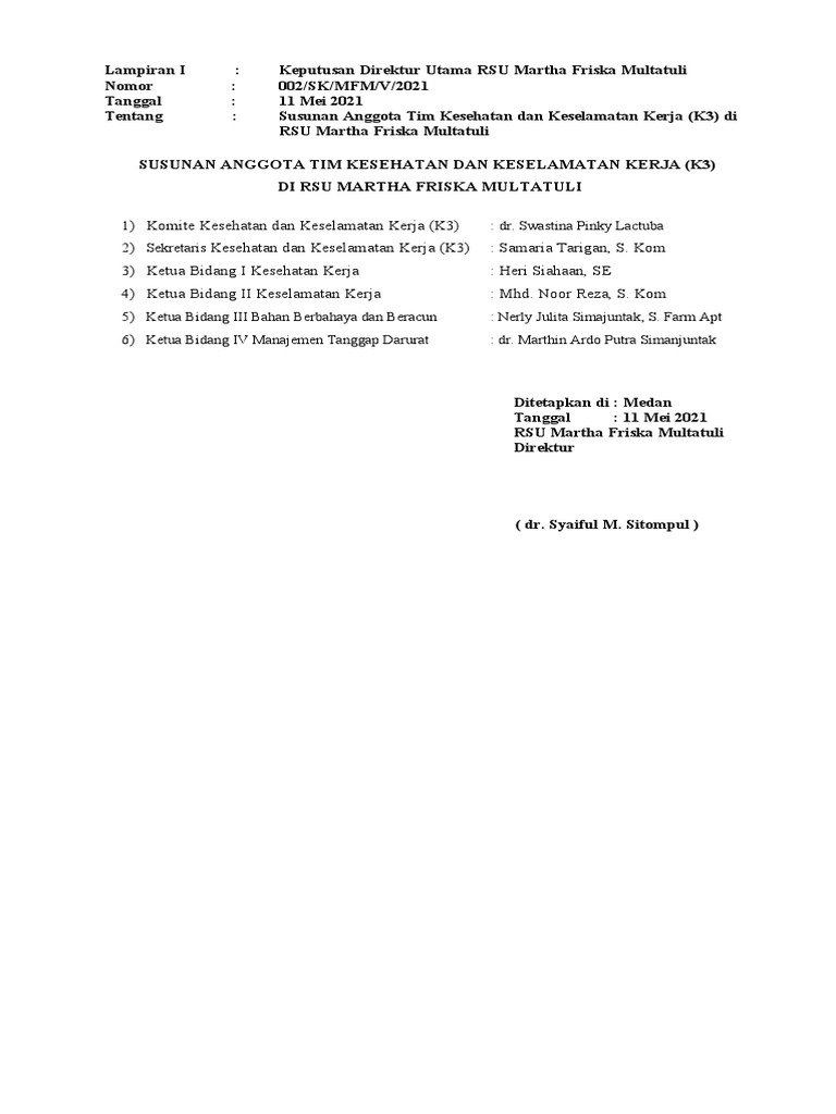 Tugas Komite K3 | PDF | Pengembangan Diri | Kesehatan Holistik