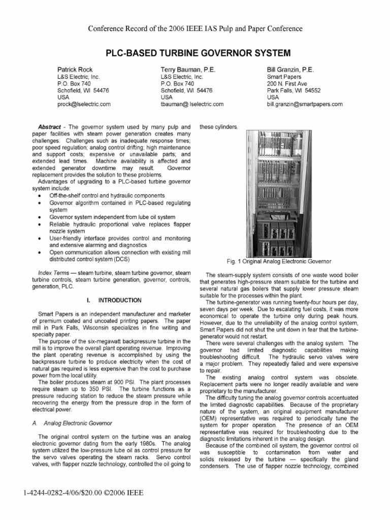 PLC-Based Turbine Governor System | PDF | Programmable Logic Controller ...