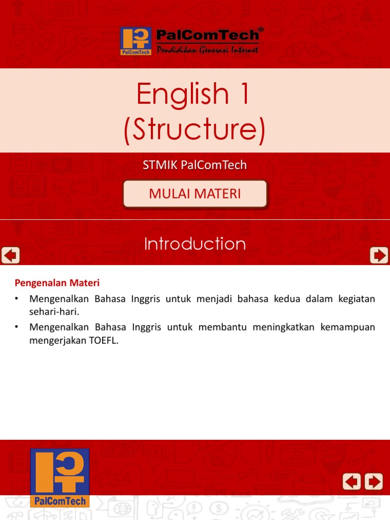 English 1 (Structure) : Mulai Materi | Download Free PDF | Adverb | Verb
