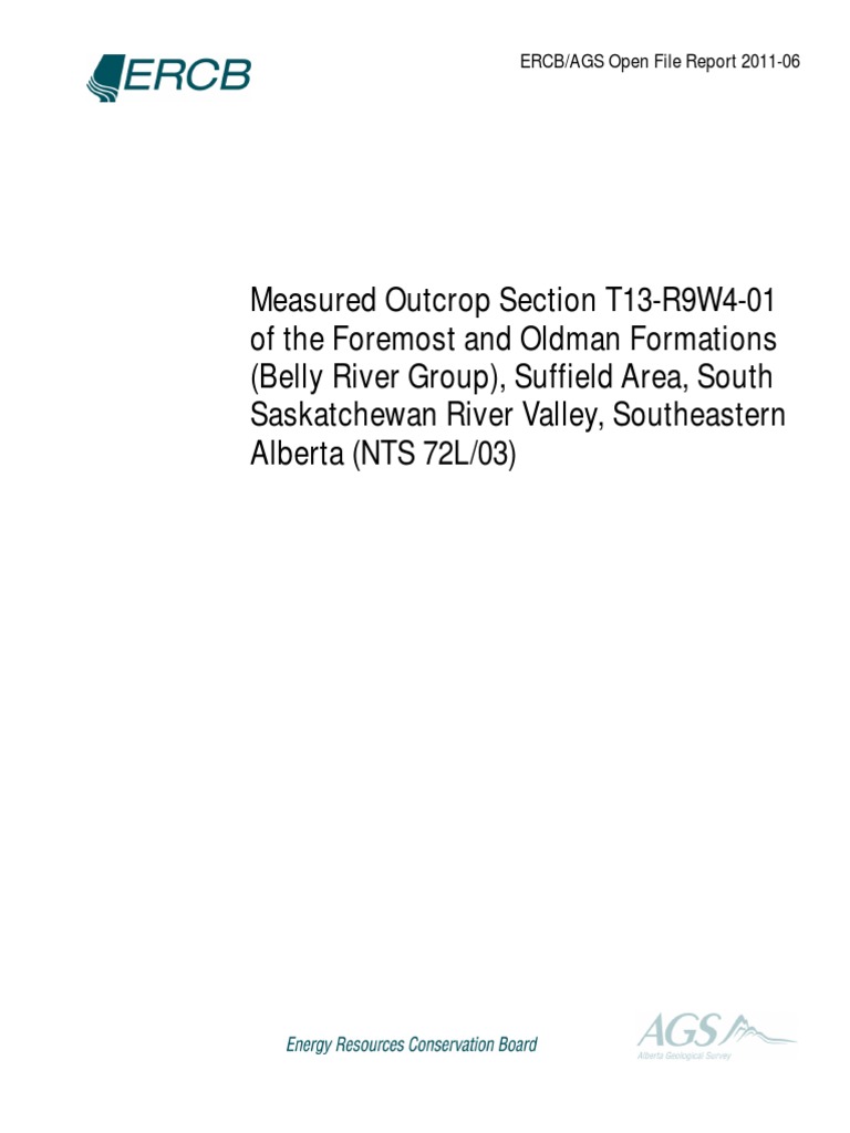 OFR 2011-06 Measured Outcrop Section T13-R9W4-01 of The Foremost and ...