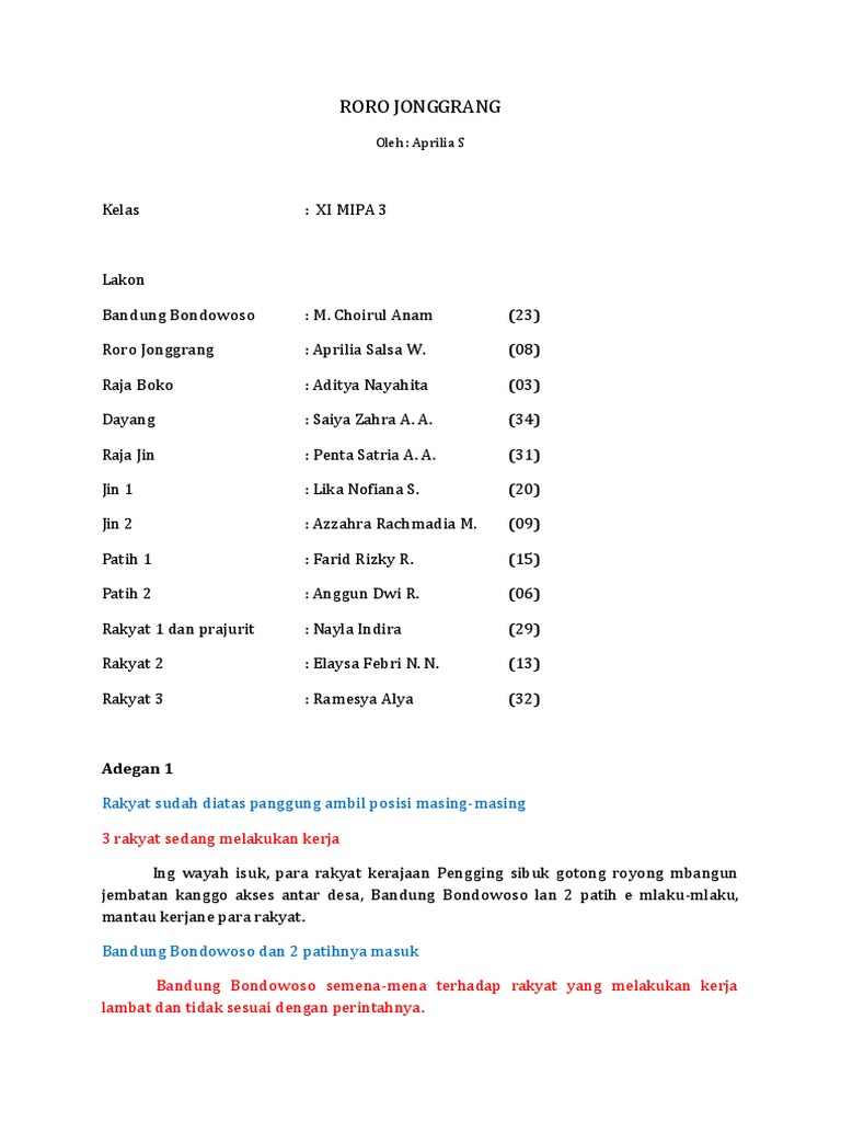 Roro Jonggrang Ril | PDF