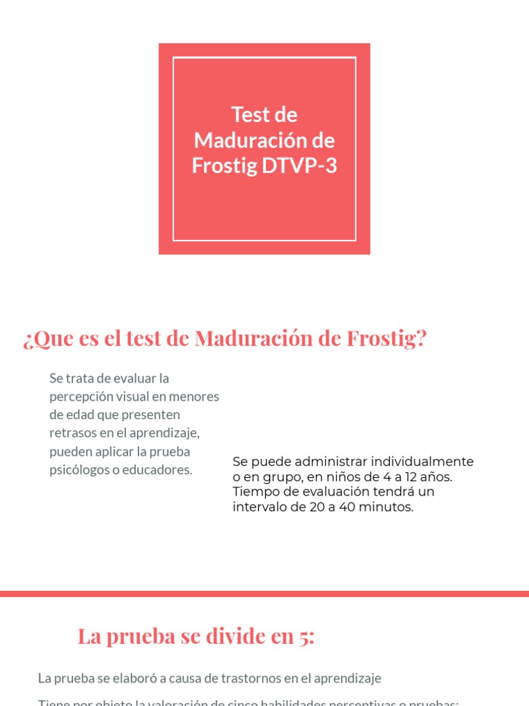 Test de Maduración de Frostig DTVP-3 | PDF | Percepción | Aprendizaje