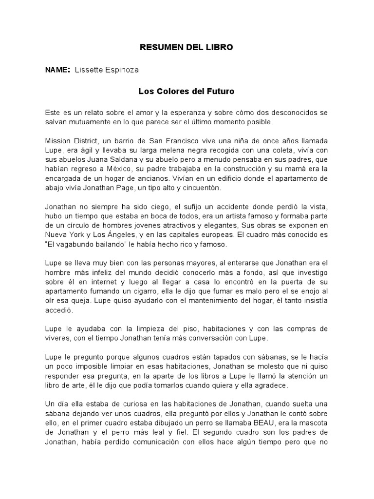 Los Colores del Futuro: Resumen | PDF