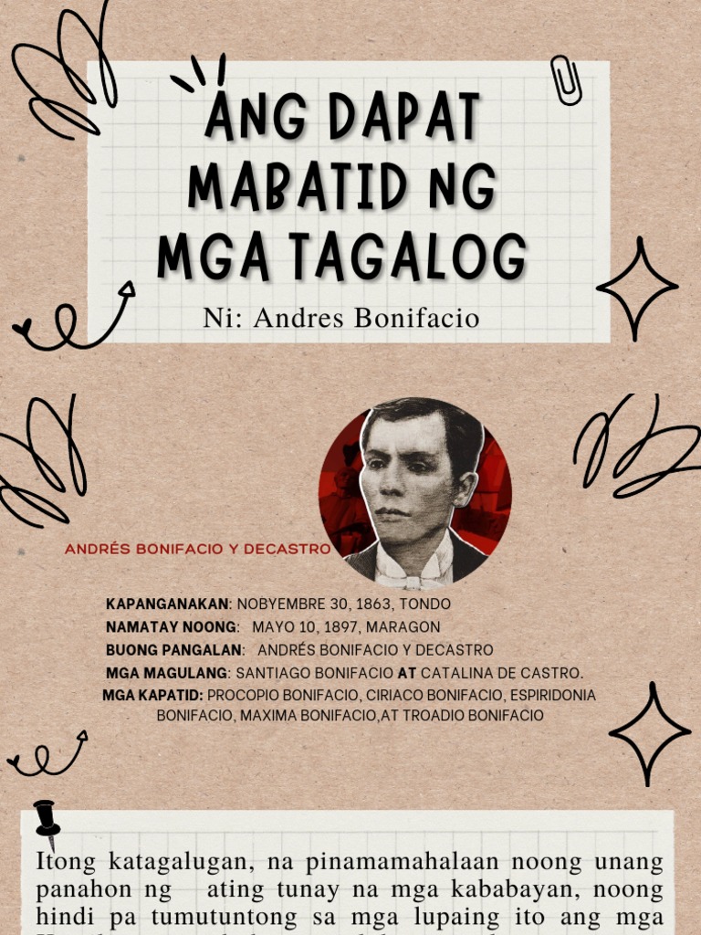 Ang Dapat Mabatid NG Mga Tagalog | PDF