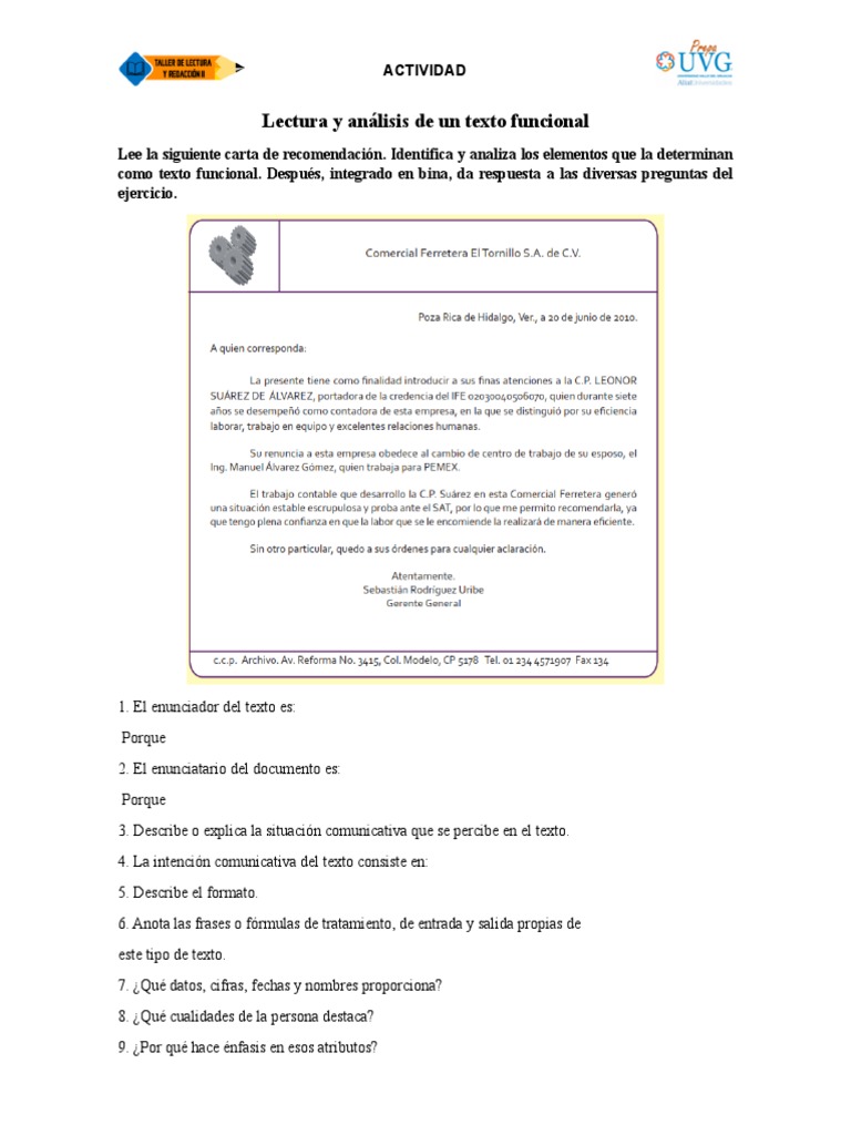 Actividad Texto Funcional | PDF