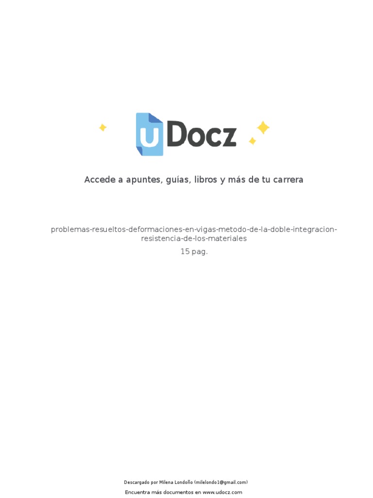 Problemas Resueltos Deformaciones en Vigas Metodo de La Doble Integracion Resistencia de Los ...