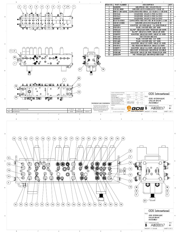 GDS Hydraulic Valve Bank Assy PN A800037 | PDF | Manufactured Goods ...