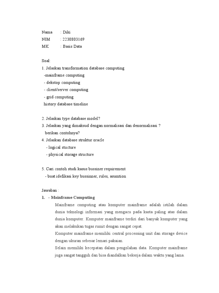 Tugas1 Basis Data Diki | PDF
