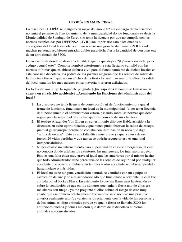 Utopía Examen Final | PDF | Derecho