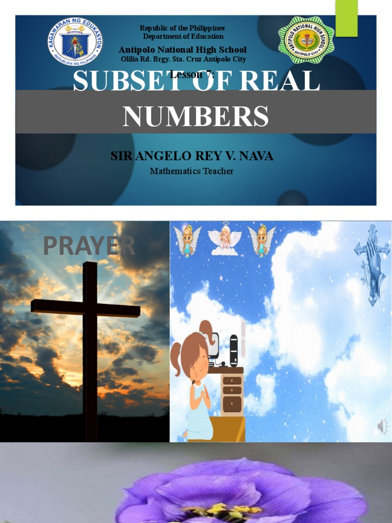 Subsets of Real Numbers Lesson | PDF | Numbers | Rational Number