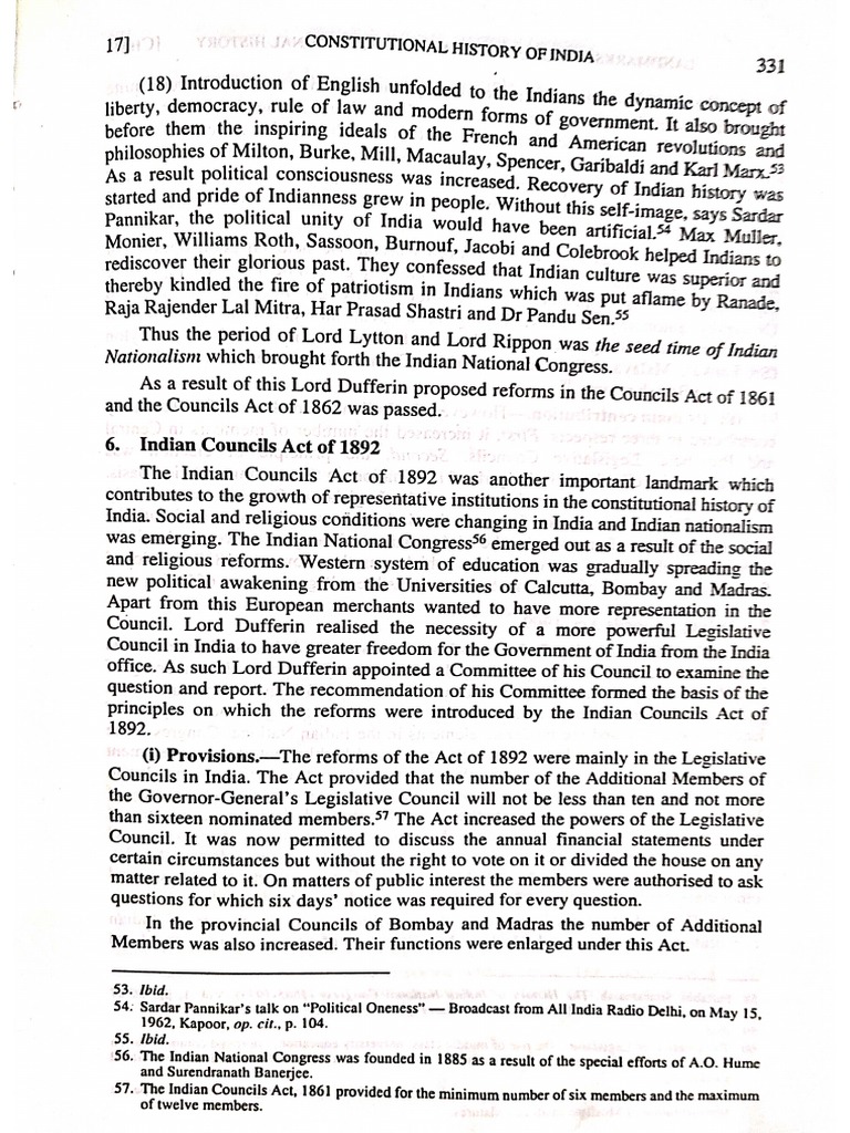 Indian Council Act 1892 | PDF