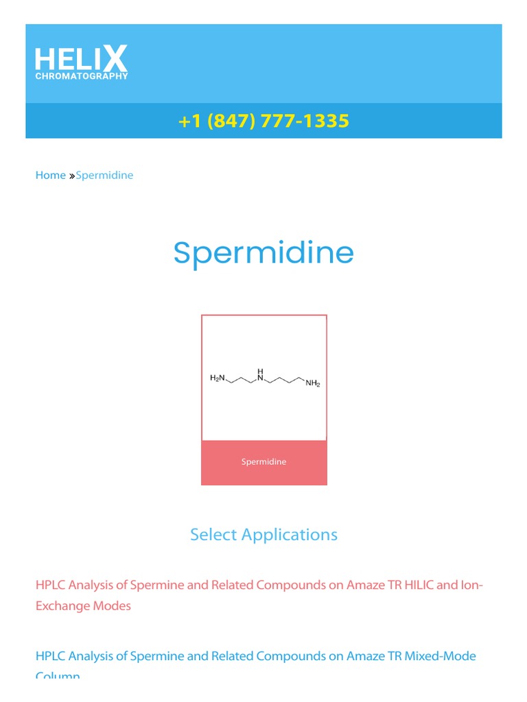 HPLC Methods For Analysis of Spermidine - HELIX Chromatography | PDF