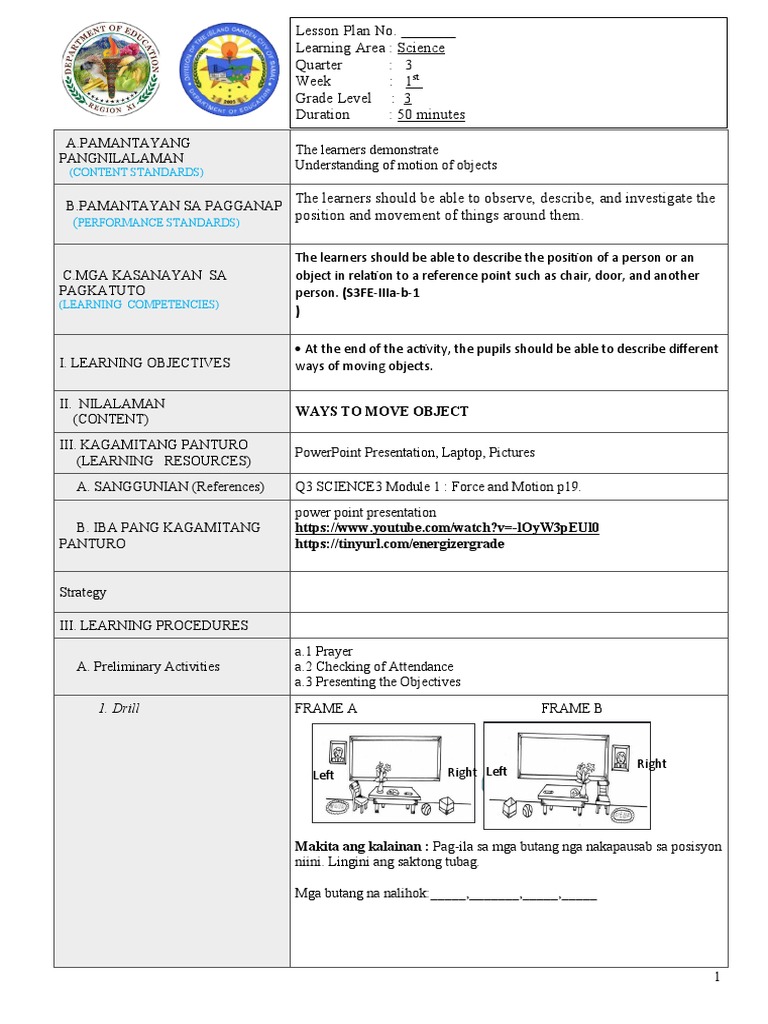 Lesson Plan in Science Grade 3 q3 | PDF | Learning | Lesson Plan