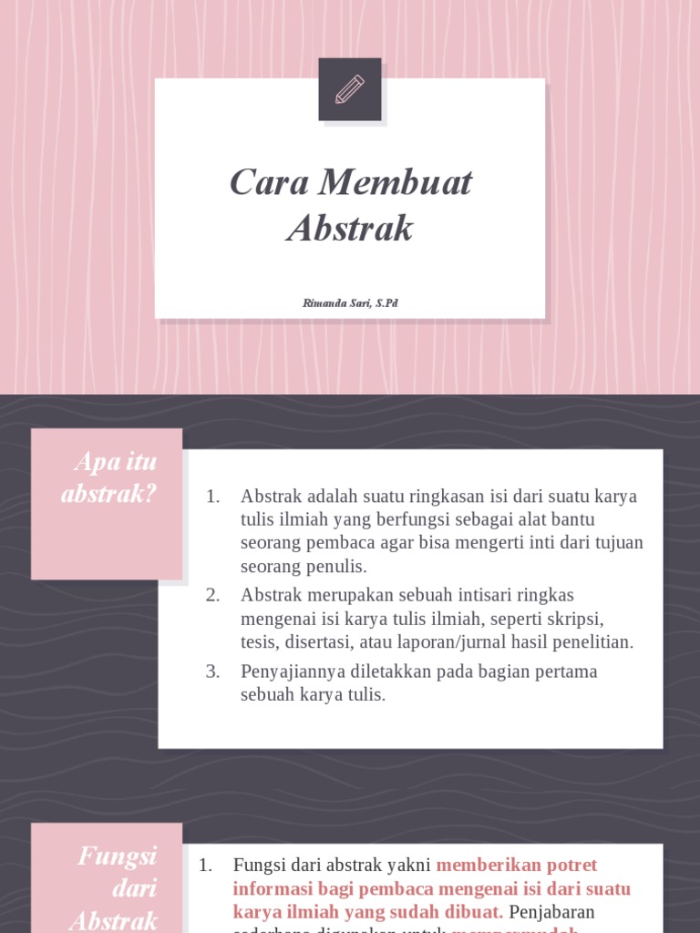 Cara Membuat Abstrak 2 | PDF | Seni & Disiplin Bahasa