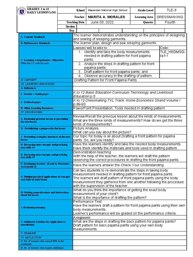 DLL Cot2 | PDF | Teaching | Education Theory